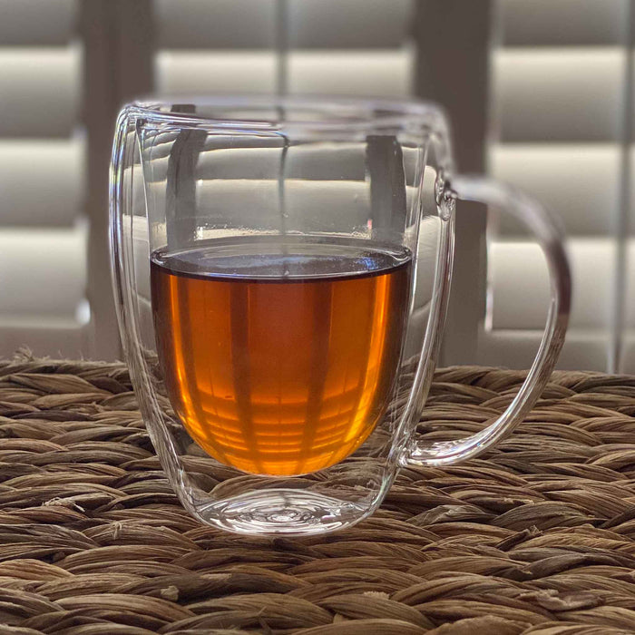 BOROSILICATE GLASS MUG | Double walled glass tea mug – tealeavz.com